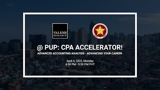 @ PUP: CPA Accelerator! Advanced Accounting Analysis - Advancing Your Career - Valens Research